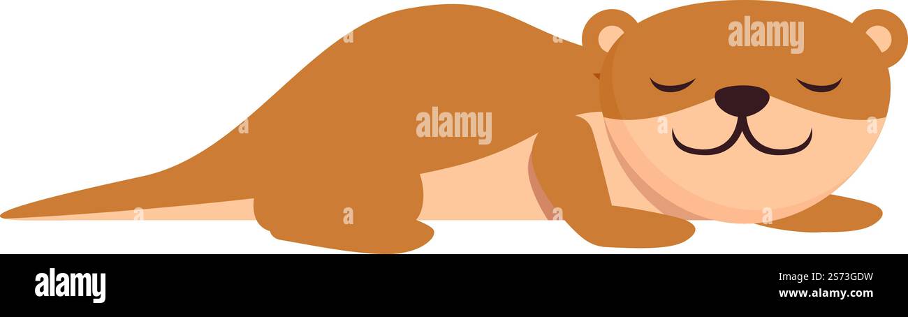Sleeping weasel icon cartoon vector. Stoat animal. Cute mink. Sleeping ...