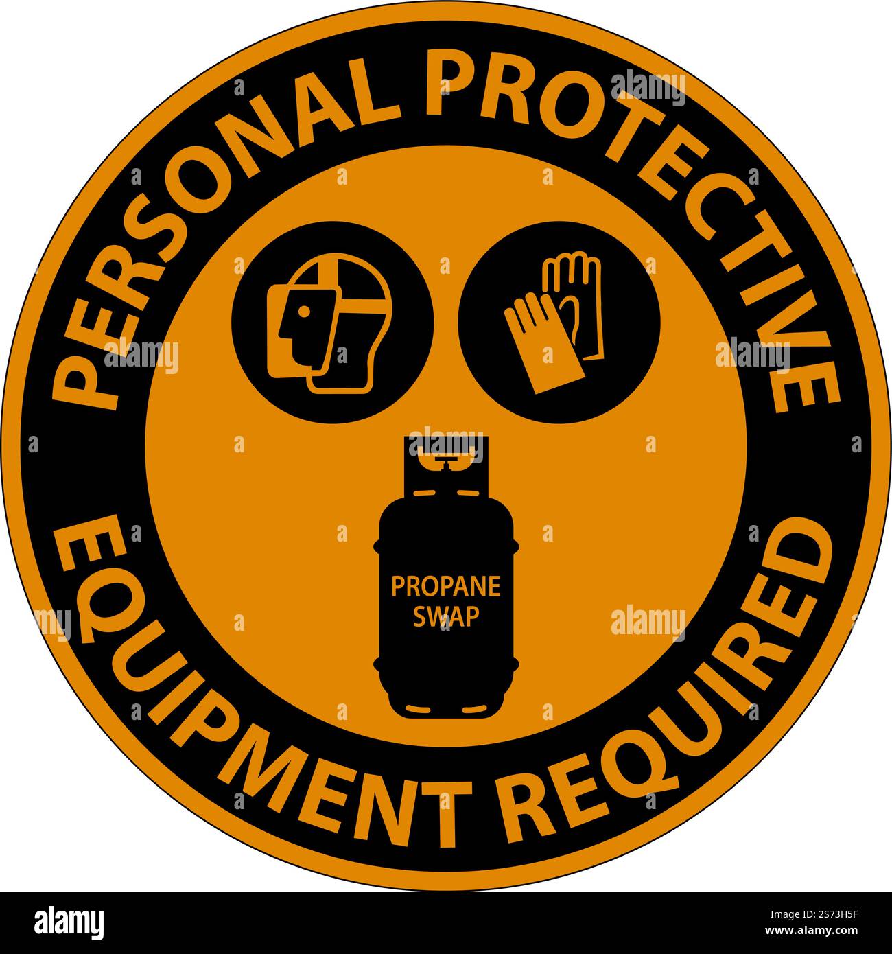 Propane Personal Protective Equipment Required Floor Sign Stock Vector ...