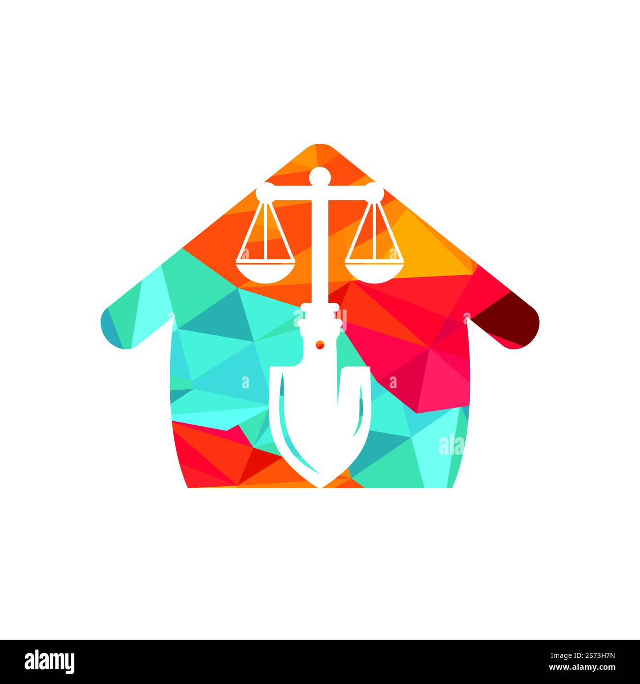 Shovel scale vector logo design. Labor law vector logo design template ...
