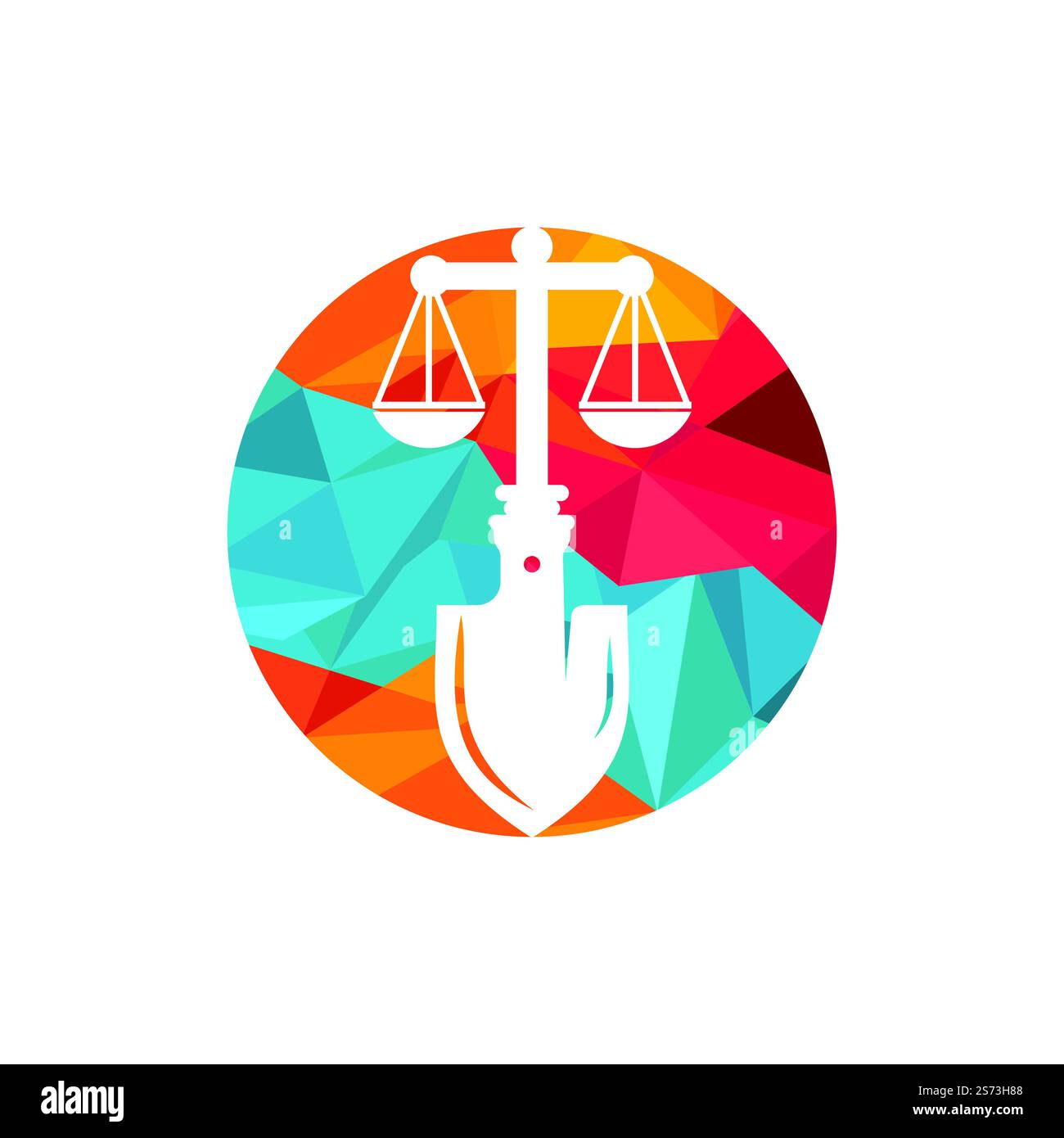 Shovel scale vector logo design. Labor law vector logo design template ...