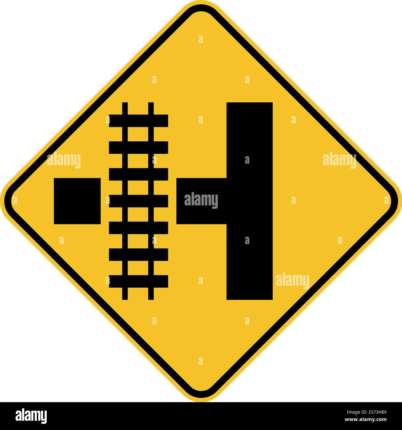 Highway Light Rail Transit Grade Crossing Left Sign Stock Vector Image ...
