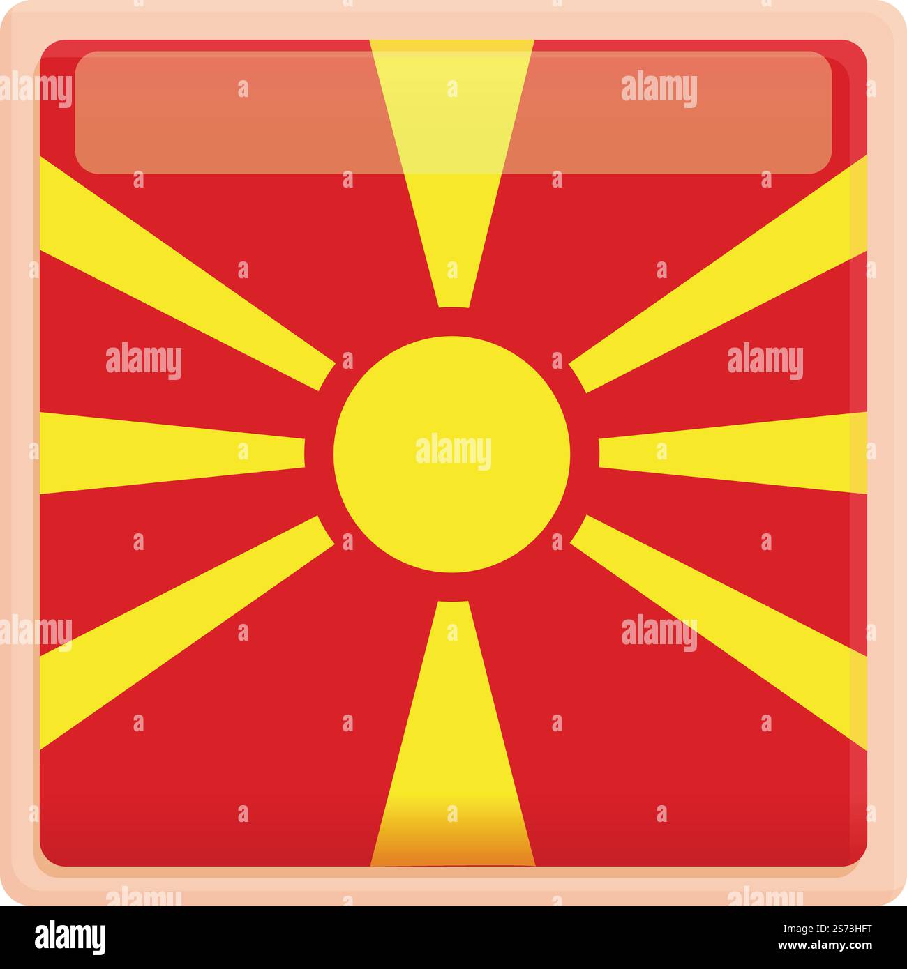 Macedonia square icon cartoon vector. Country map. Eu freedom ...