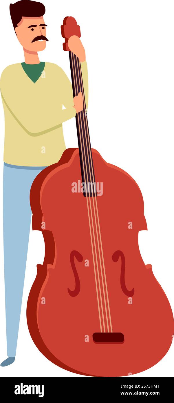 Street bass musician icon cartoon vector. Art people. Guitar song ...