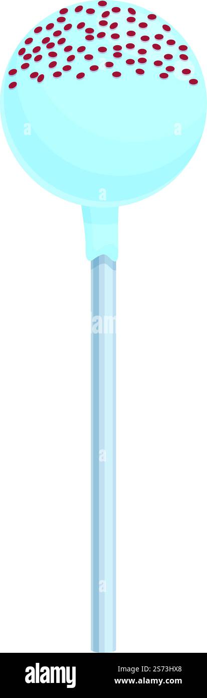 Blue cake pop icon cartoon vector. Candy chocolate. Stick sweet. Blue ...