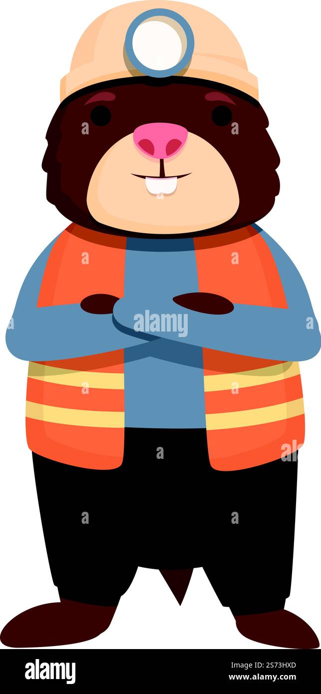 Miner mole icon cartoon vector. Forest animal. Happy zoo. Miner mole ...