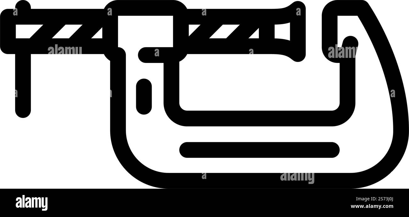 c clamp line icon vector. c clamp sign. isolated contour symbol black ...