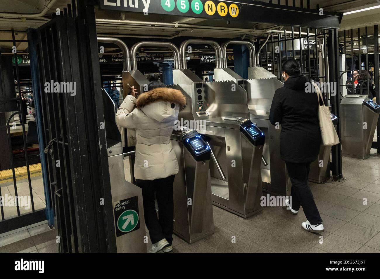 Turnstile 'fins' or spikeys samples installed on 'green line' subway ...