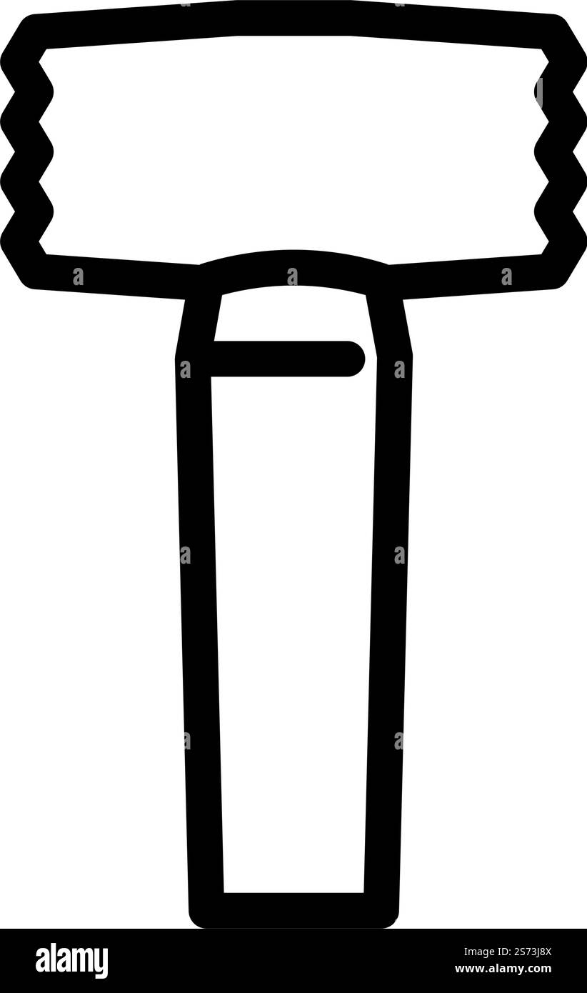 bushing hammer line icon vector. bushing hammer sign. isolated contour ...