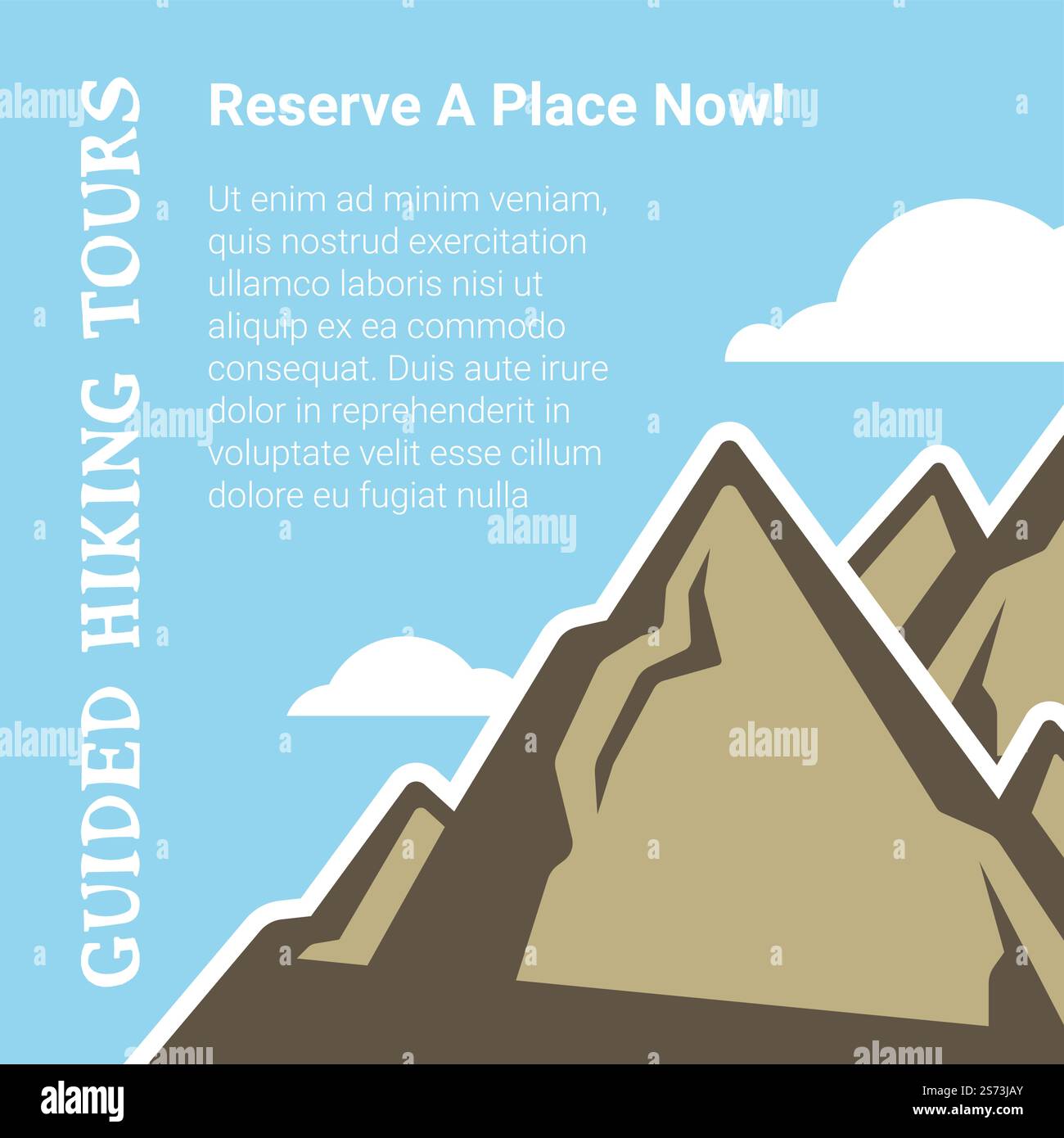 Reserve a place for guided hiking tours, banner advertisements for ...