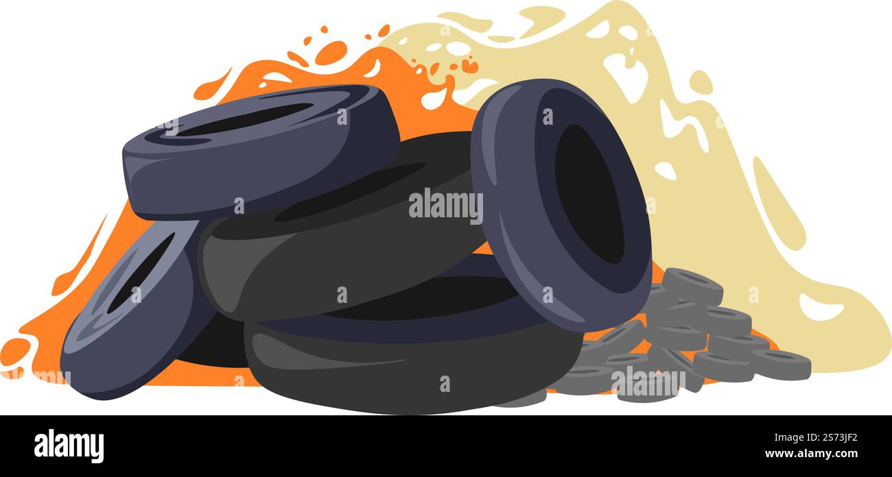 Car tires dumped Stock Vector Images - Alamy