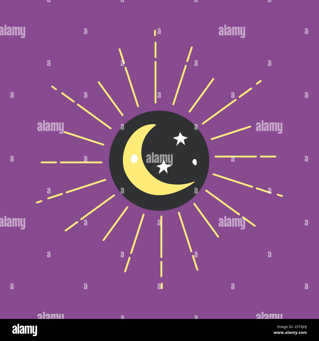 Natural phenomena, isolated eclipse of sun and crescent moon with ...