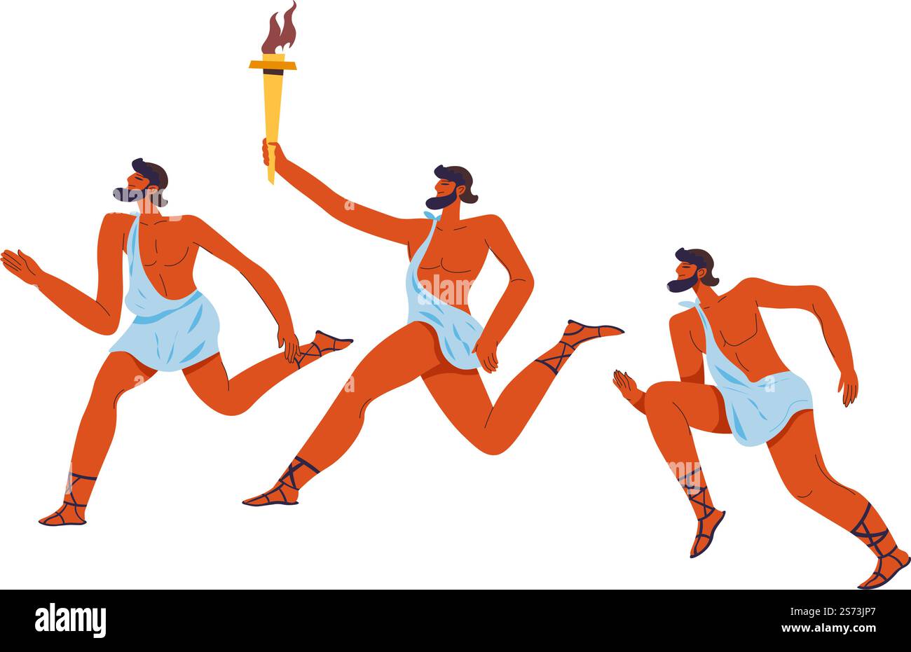 Ancient sports competition in Rome or Greece, isolated people running ...