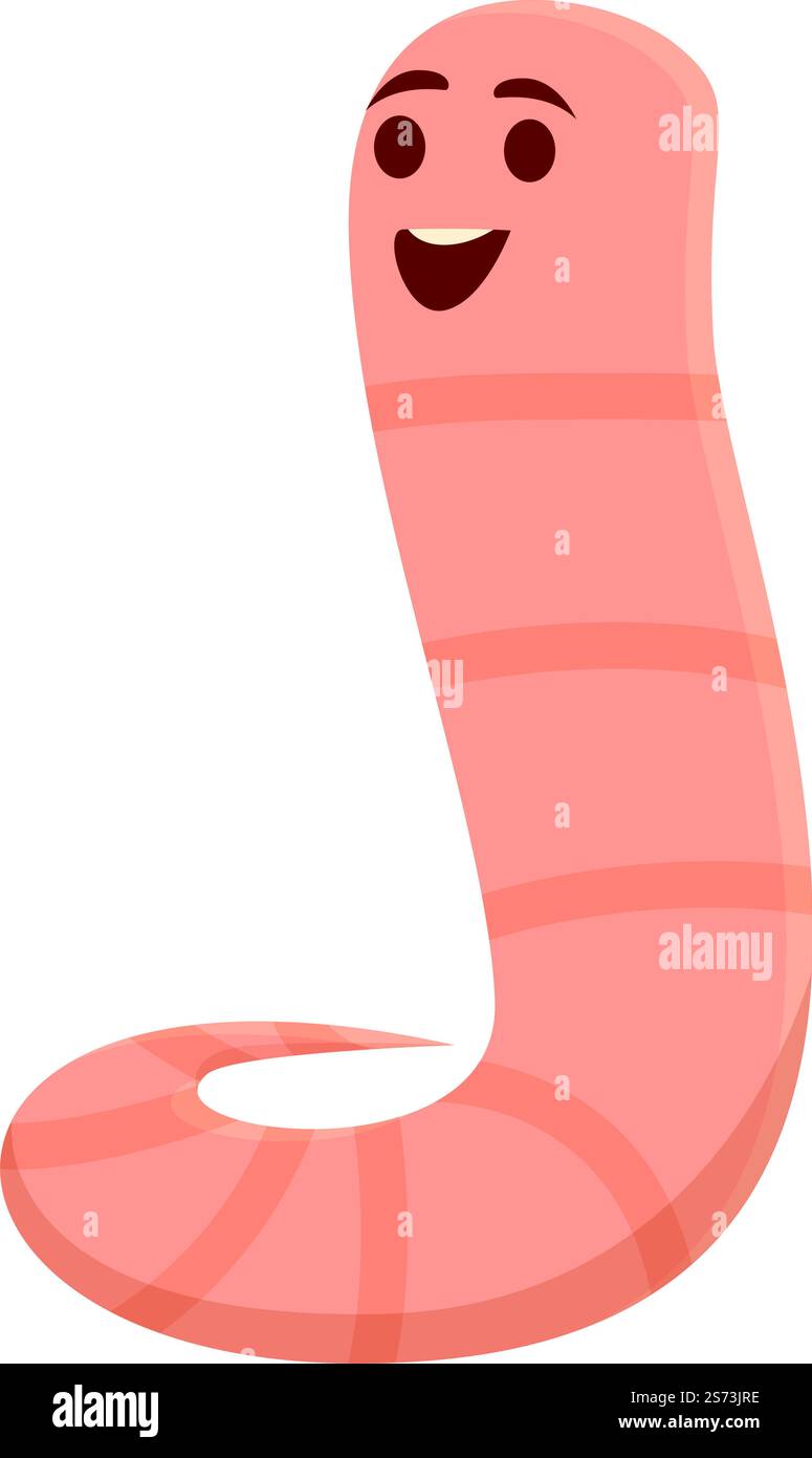 Happy worm icon cartoon vector. Dirt farm. Earth waste. Happy worm icon ...