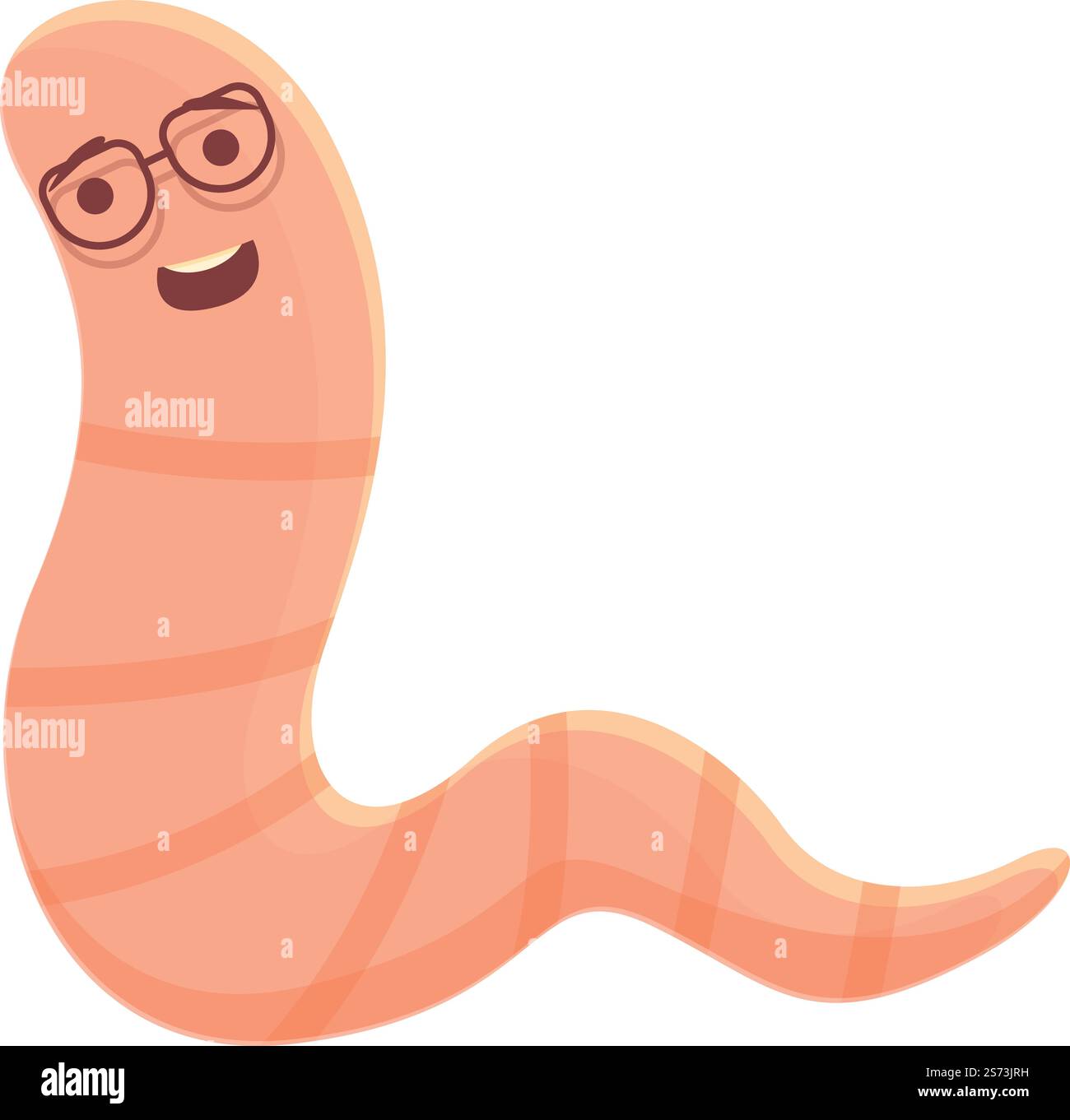 Worm In Glasses Icon Cartoon Vector Pink Mascot Garden Plant Worm In 4171