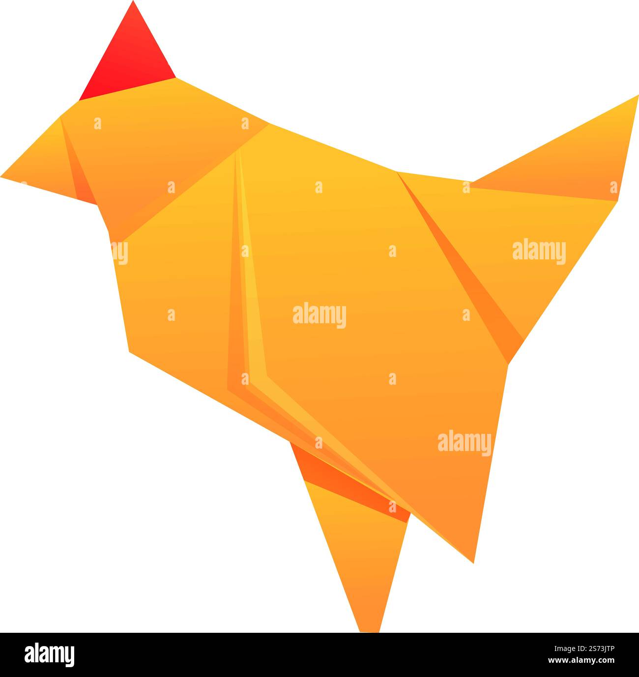 Origami chicken icon cartoon vector. Polygon bird. Art geometric ...