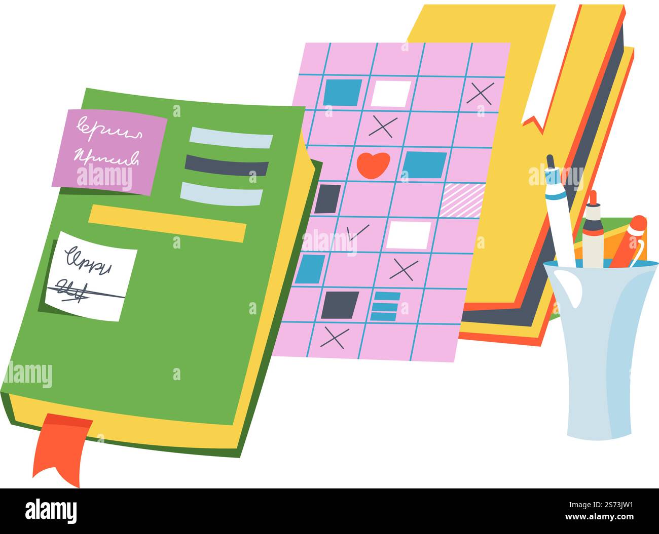 Calendar with notes and signs to do hi-res stock photography and images ...