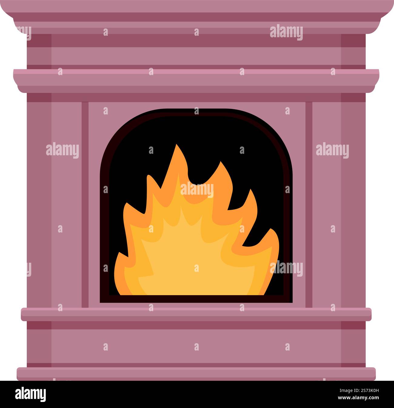 Heat furnace icon cartoon vector. Burning fire. House dinner. Heat ...