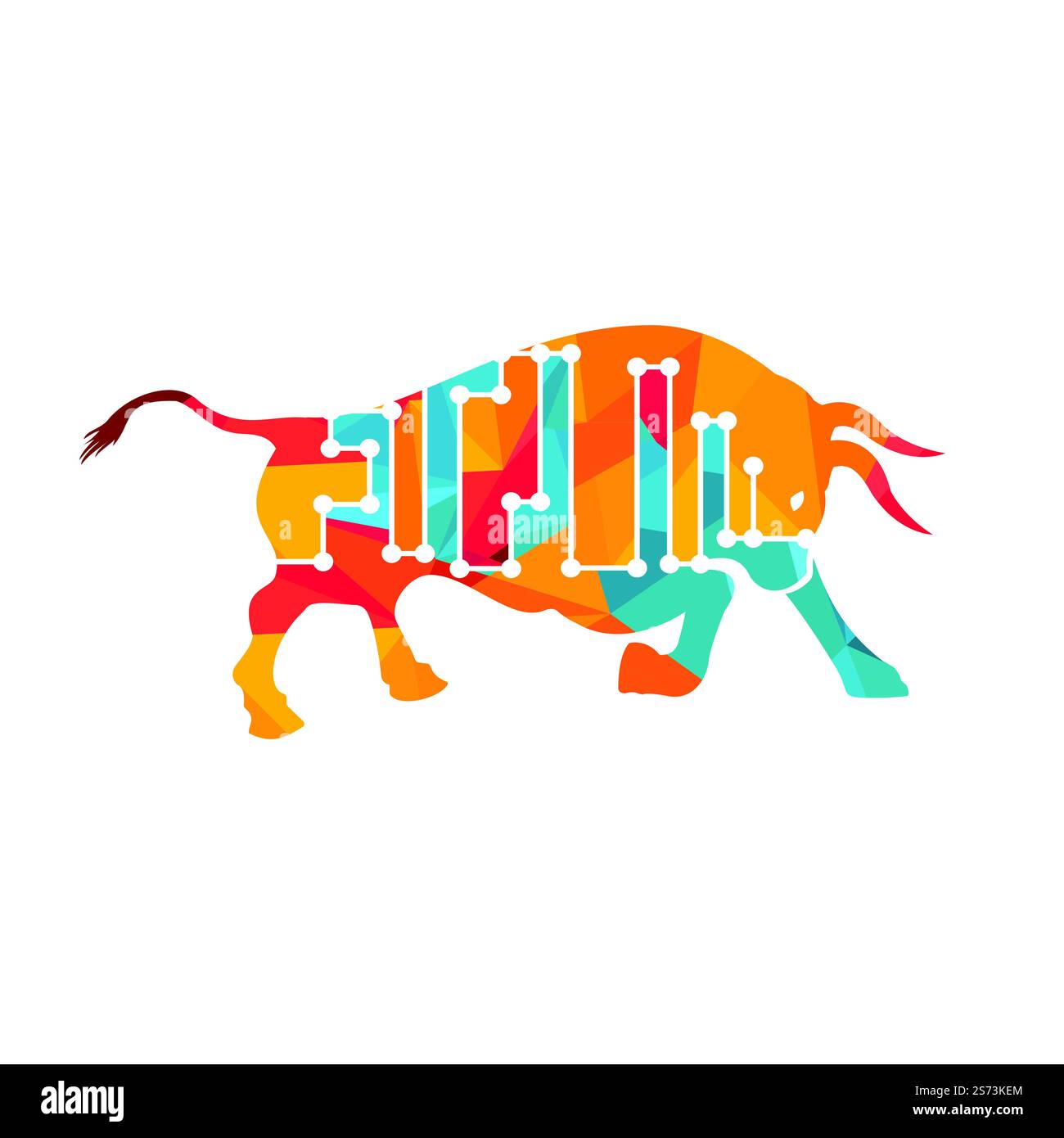 Bull tech vector logo design. Bull circuit technology logo concept Stock Vector Image & Art - Alamy
