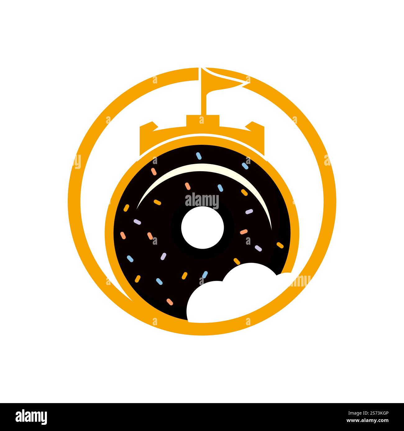 Donut fort vector logo design. Castle bakery logo concept Stock Vector ...