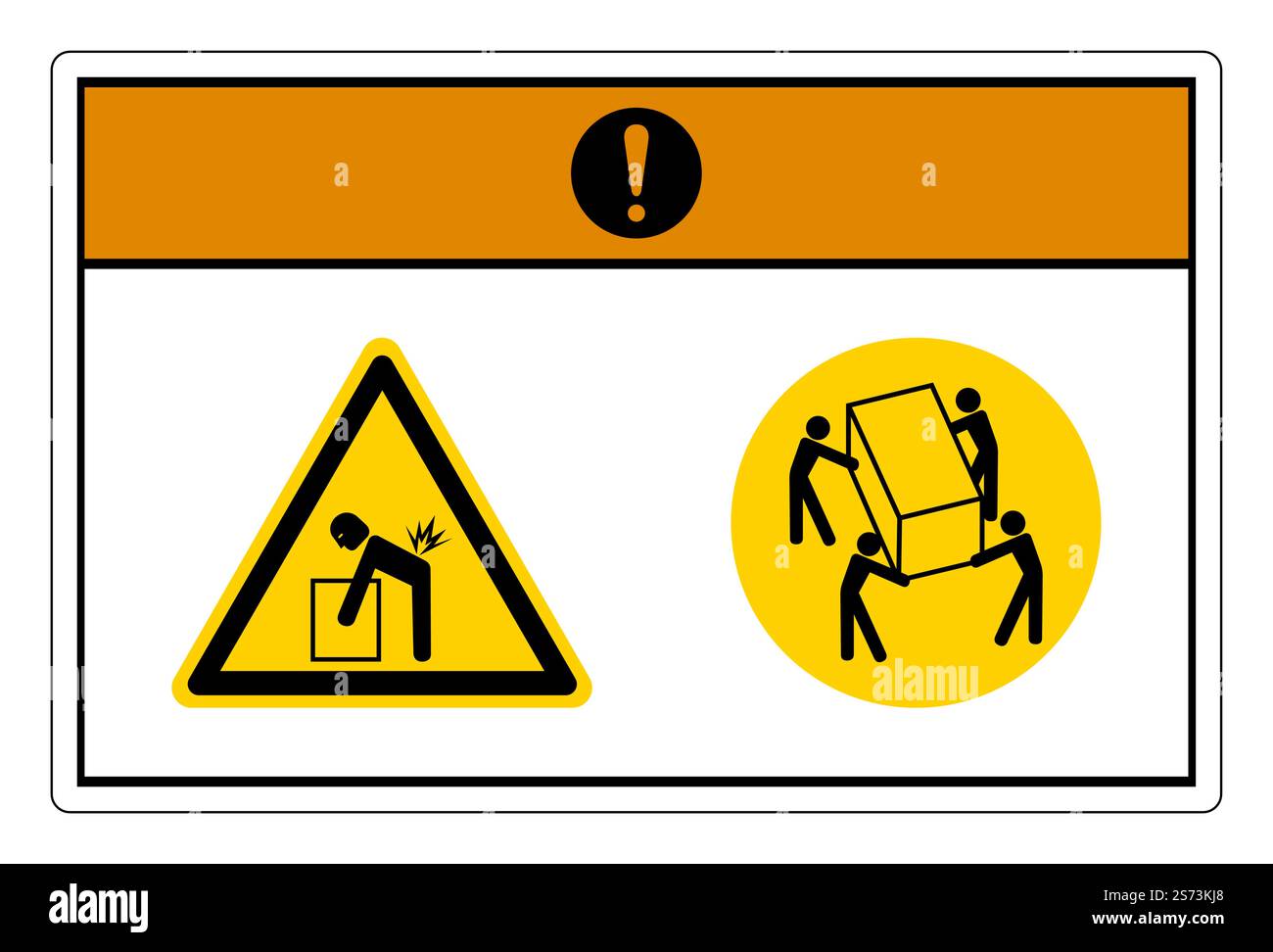 Warning Lift Hazard Use Four Person Lift Symbol Sign On White ...