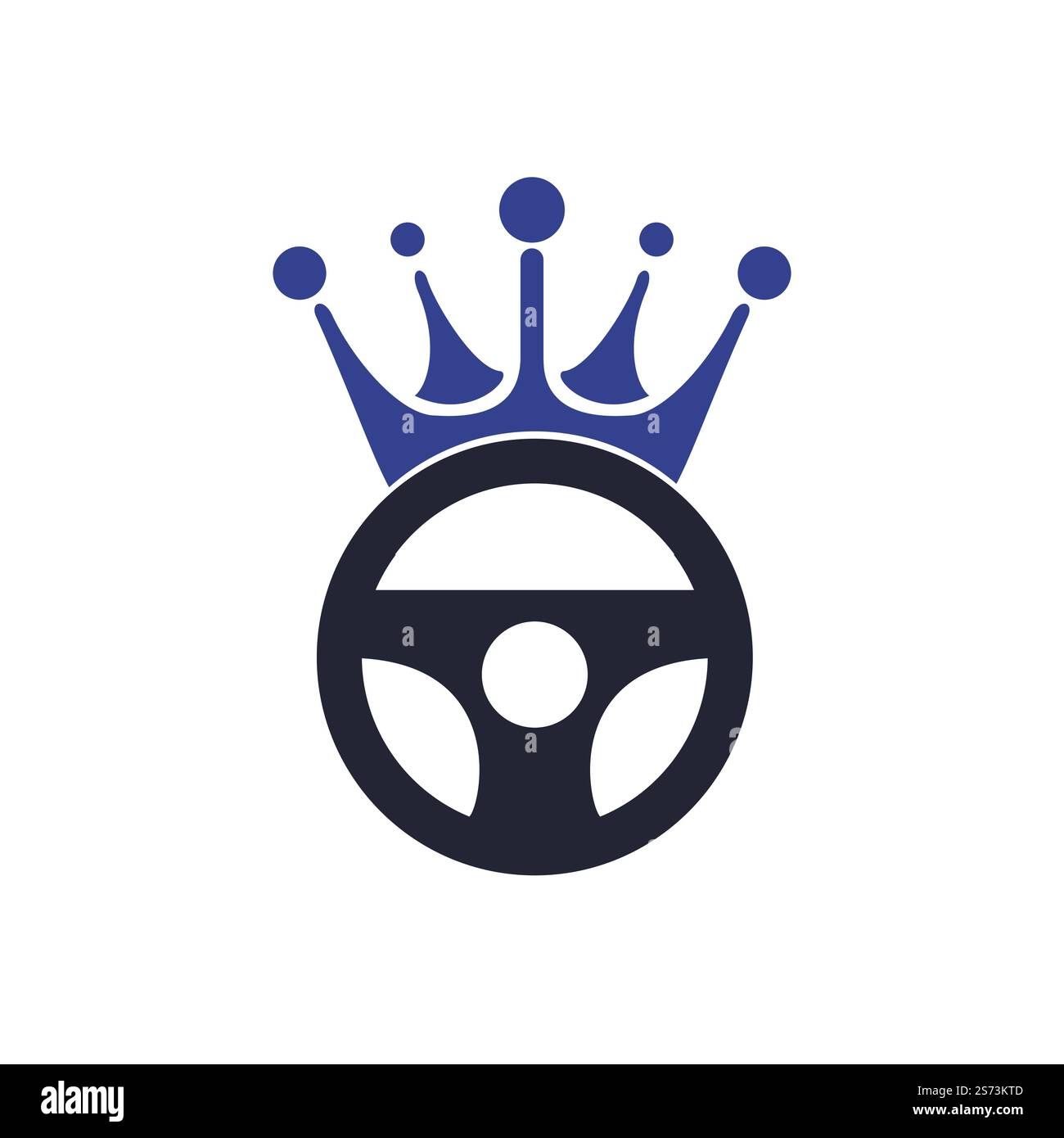 Drive king vector logo design. Steering and crown vector icon Stock ...