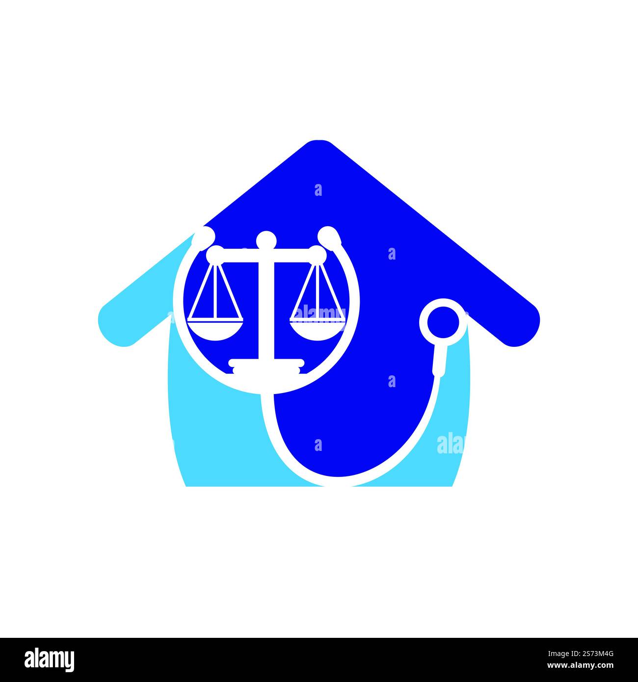 Medical law vector logo design template. Stethoscope with law scale ...