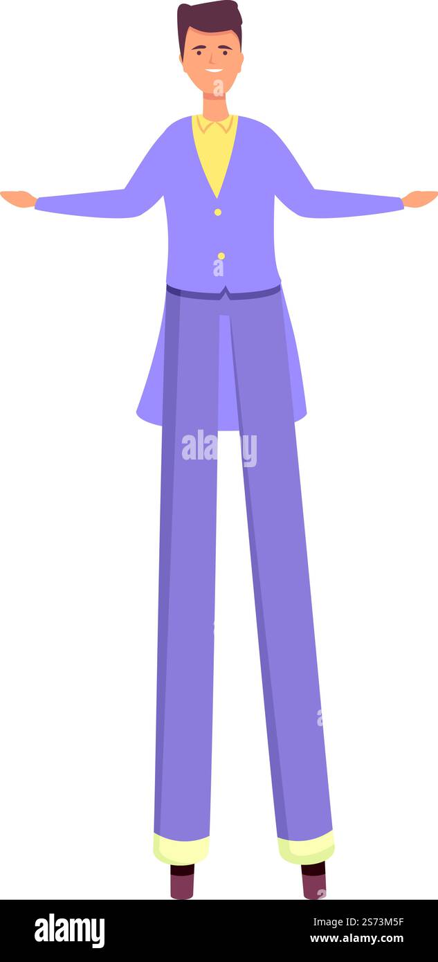 Circus walker icon cartoon vector. Stilt man. Street leg. Circus walker ...