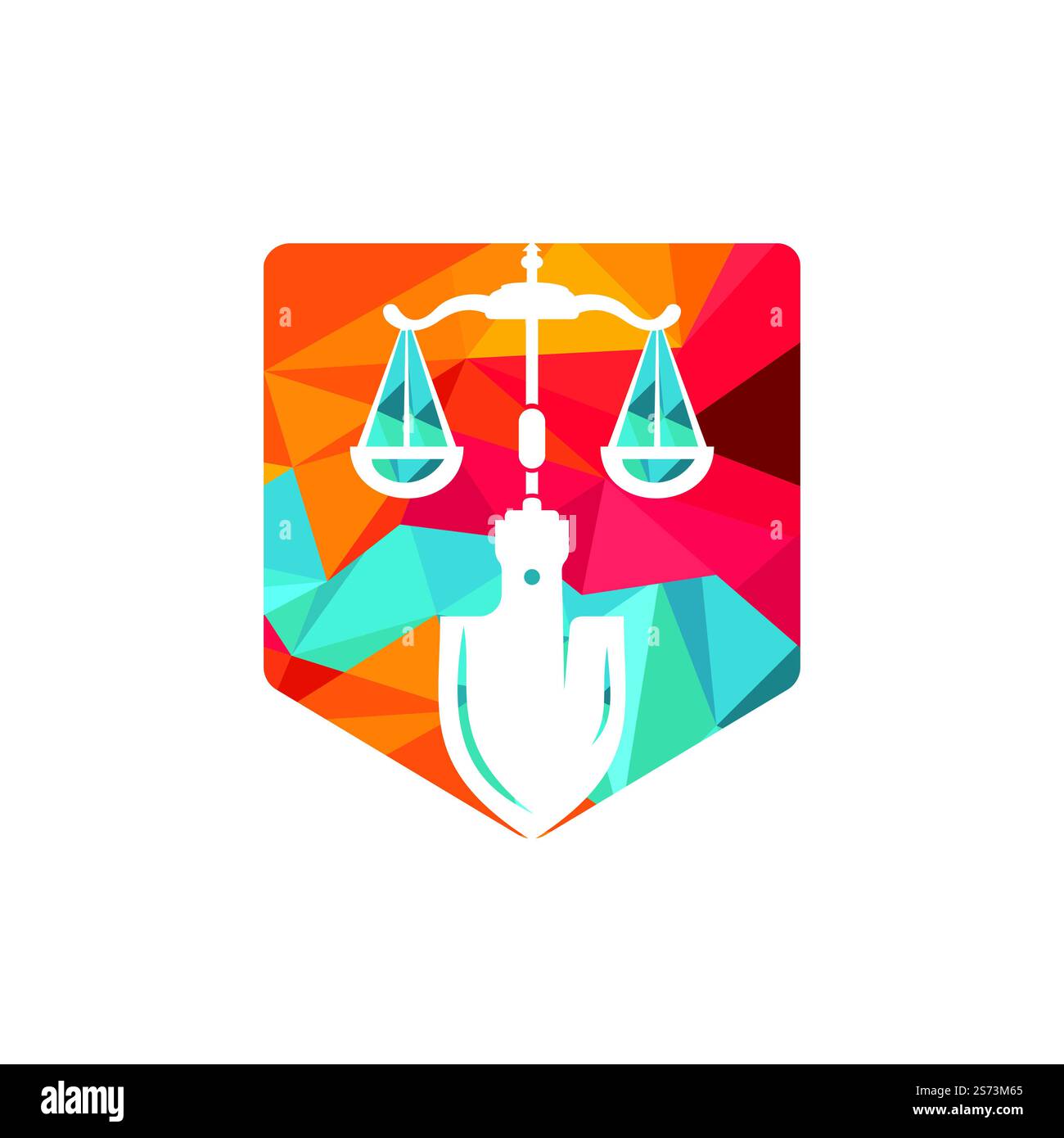 Shovel scale vector logo design. Labor law vector logo design template ...