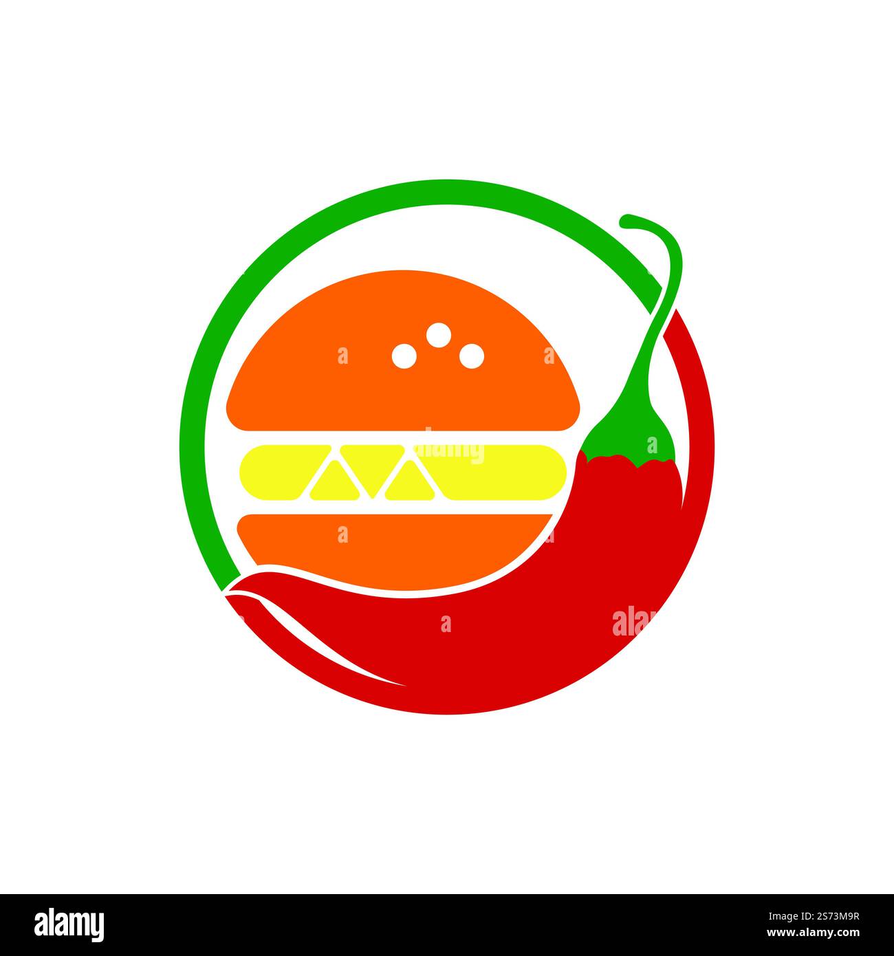 Spicy burger vector logo design. Chili and burger icon logo design ...