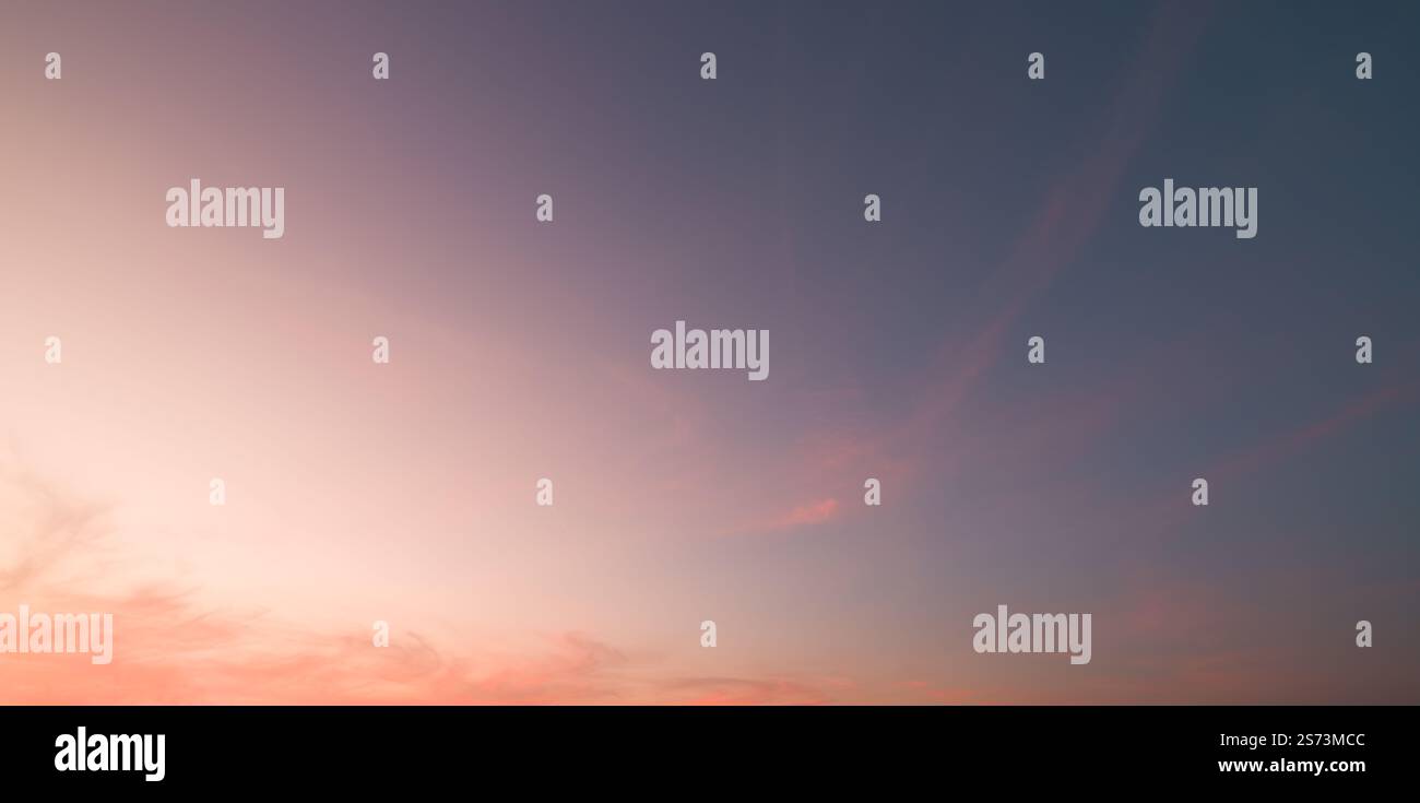 Red evening sky panorama with soft clouds. Summer sky background Stock ...