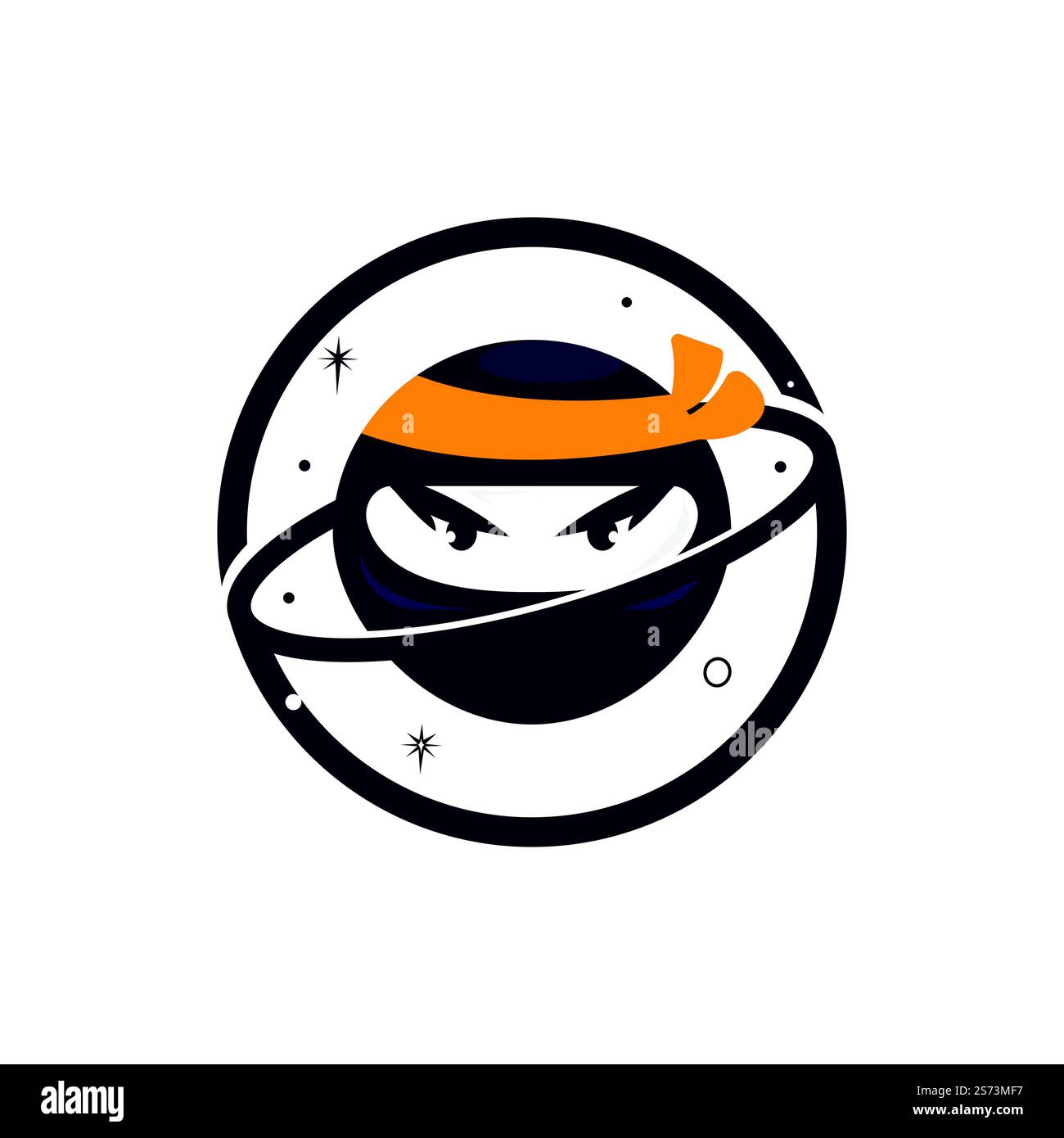 Ninja planet vector logo design template. Ninja character with globe ...