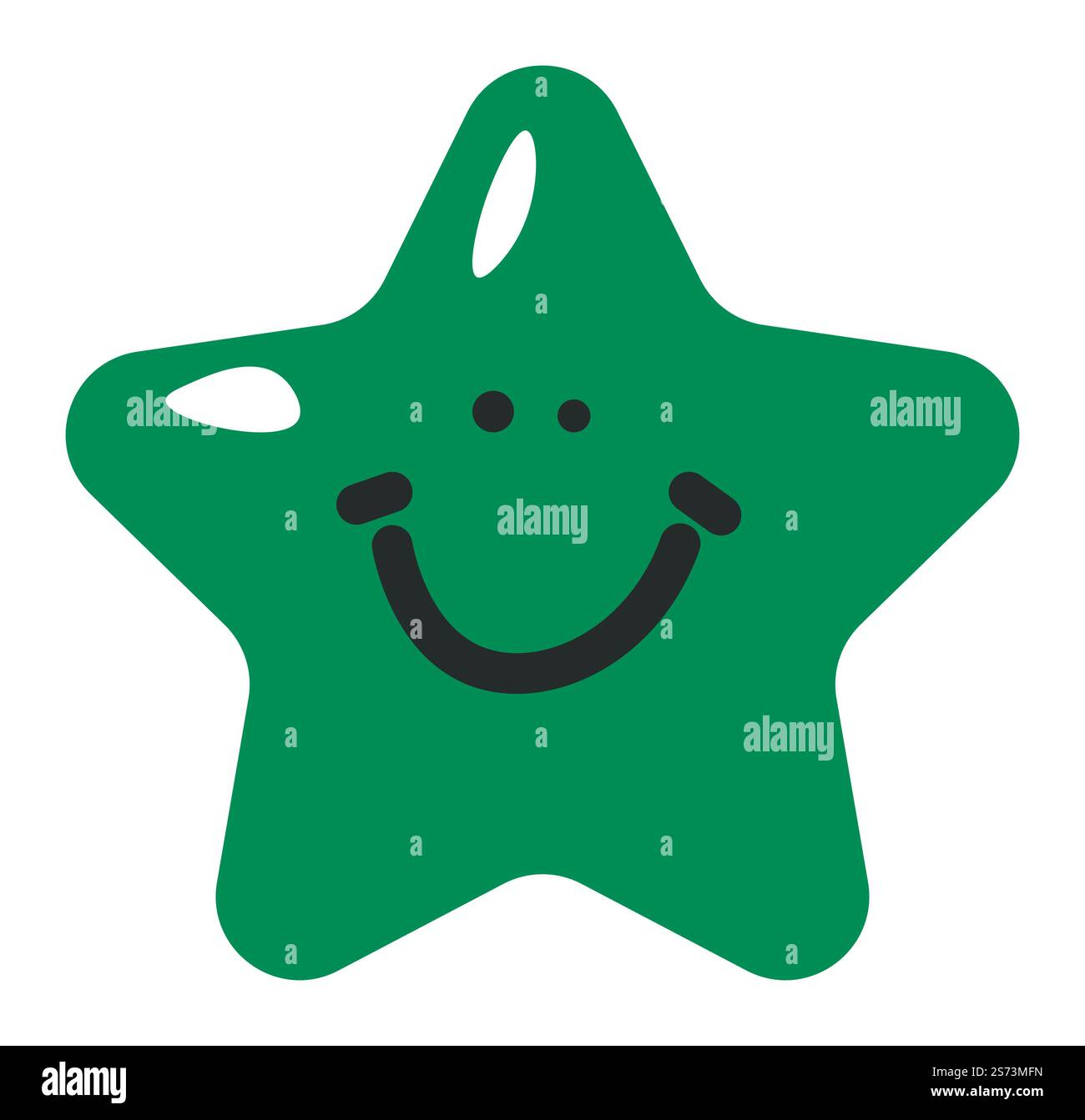 Smiling star character with positive facial expression. Isolated mascot ...