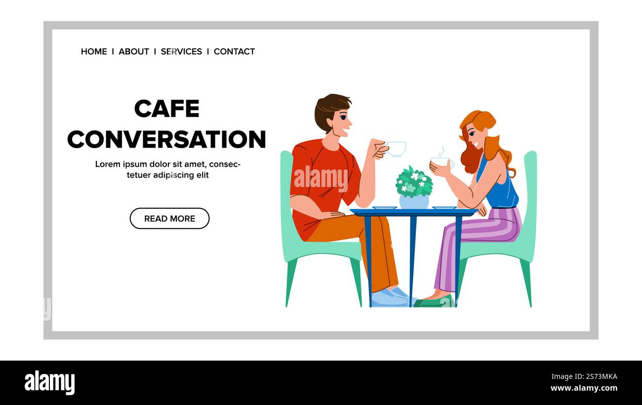 cafe conversation vector. coffee girl, women break, business shop ...