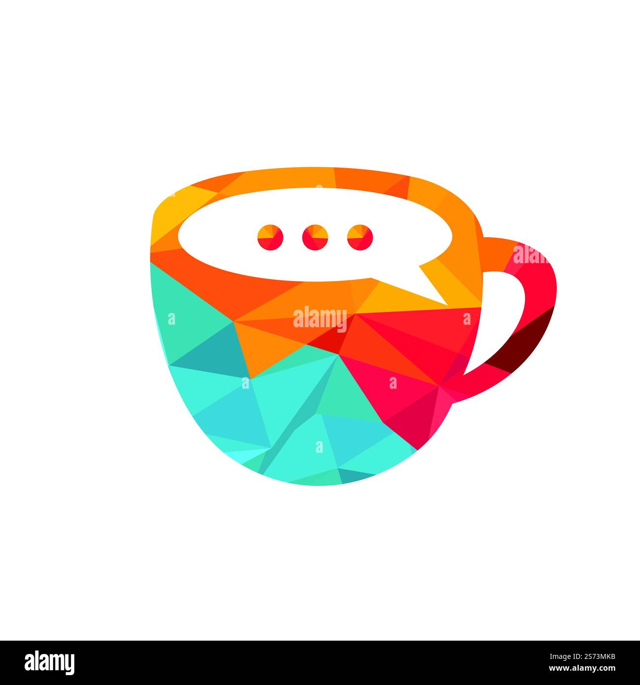 Coffee talk vector logo design. Coffee cup with bubble chat icon vector ...