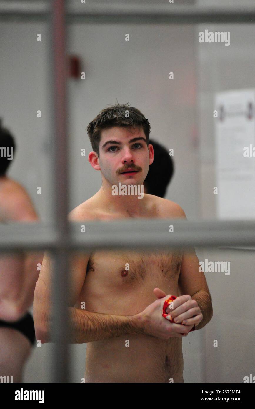 Newark, USA. 17th Jan, 2025. NJIT's Kristopher Fritsch dives during ...