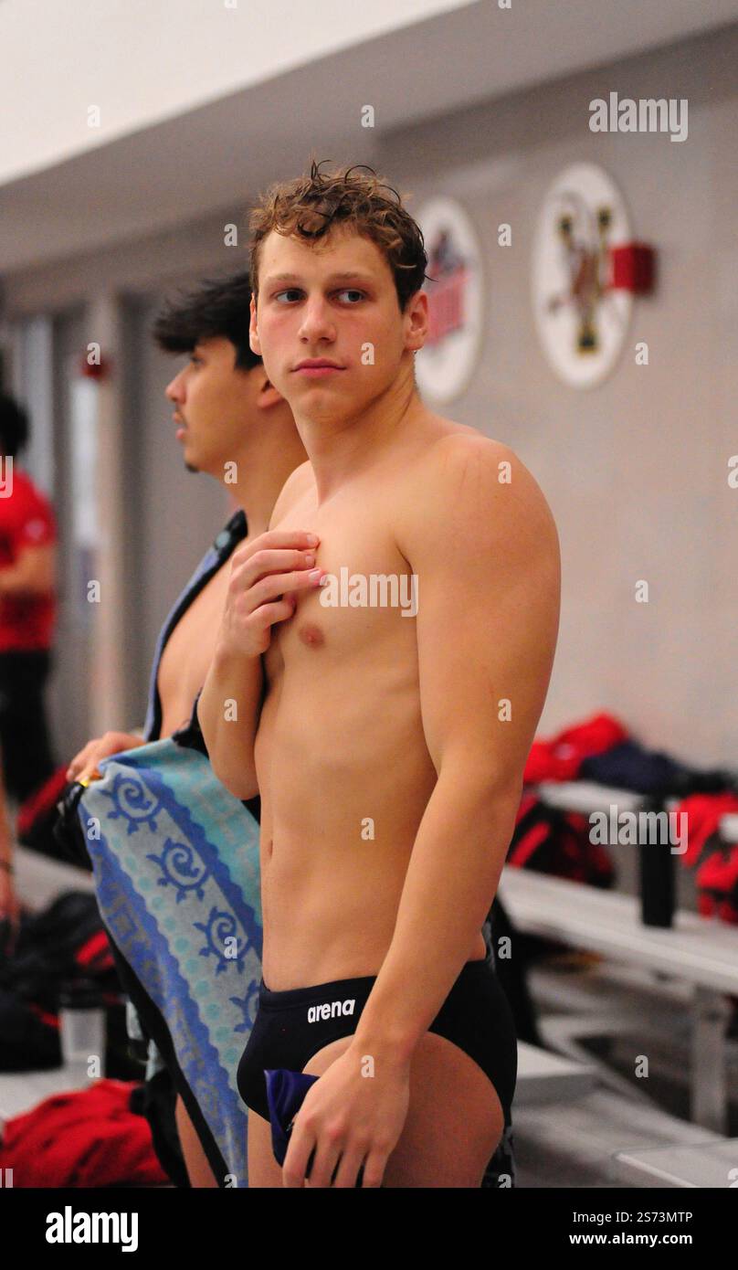 Newark, USA. 17th Jan, 2025. NJIT's Sam Lorenc during their meet with Seton Hall in Newark, NJ ...