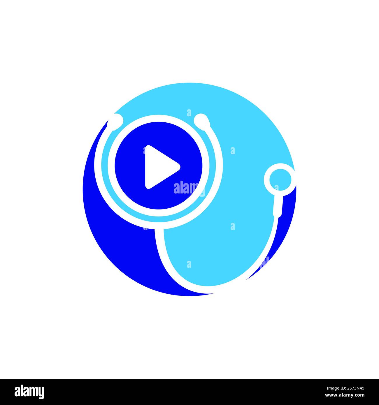 Doctor play vector logo design template. Stethoscope and play button ...