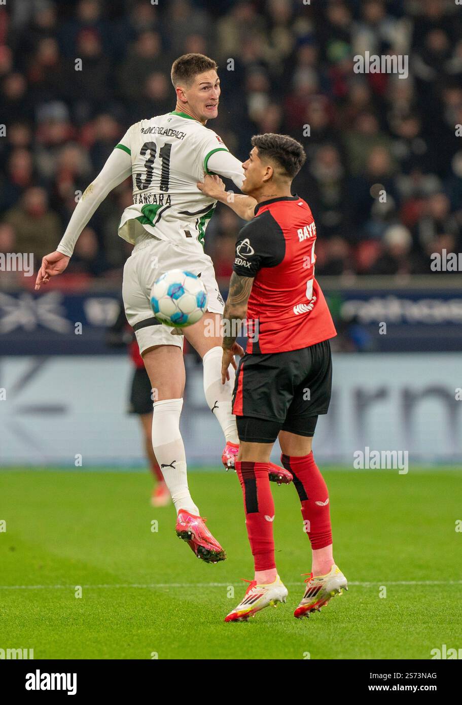 Leverkusen, Deutschland. 18th Jan, 2025. Tomas Cvancara (Borussia Moenchengladbach, #31) beim ...