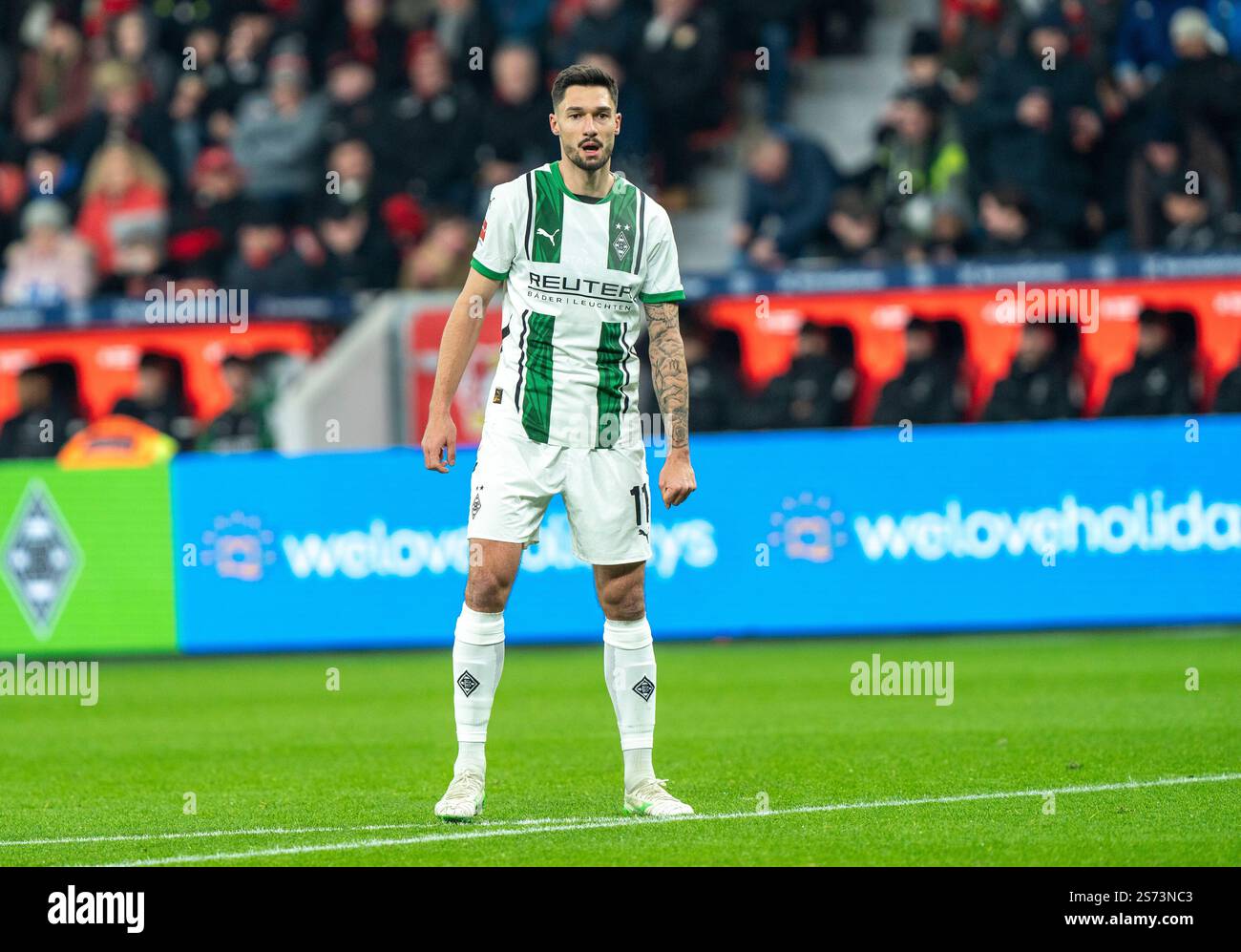 Leverkusen, Deutschland. 18th Jan, 2025. Tim Kleindienst (Borussia Moenchengladbach, #11) 18.01. ...