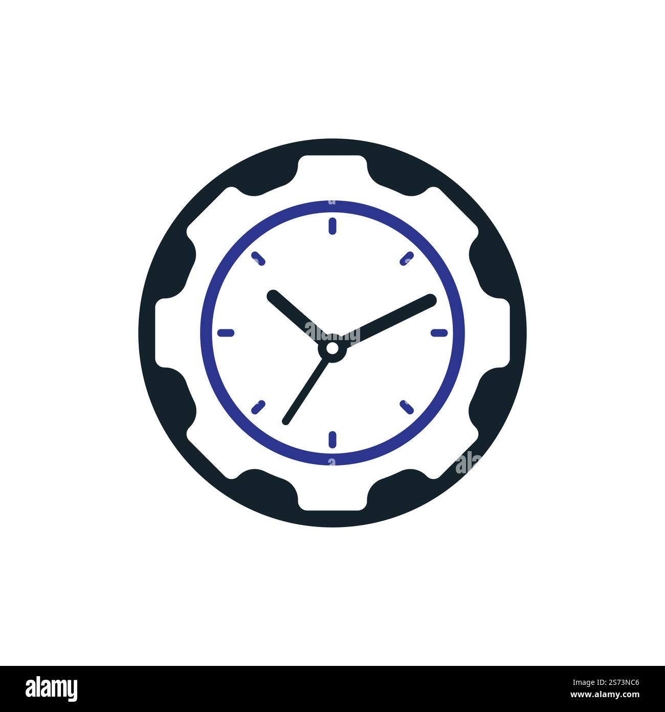 Service time vector logo design. Gear and analog clock icon vector ...
