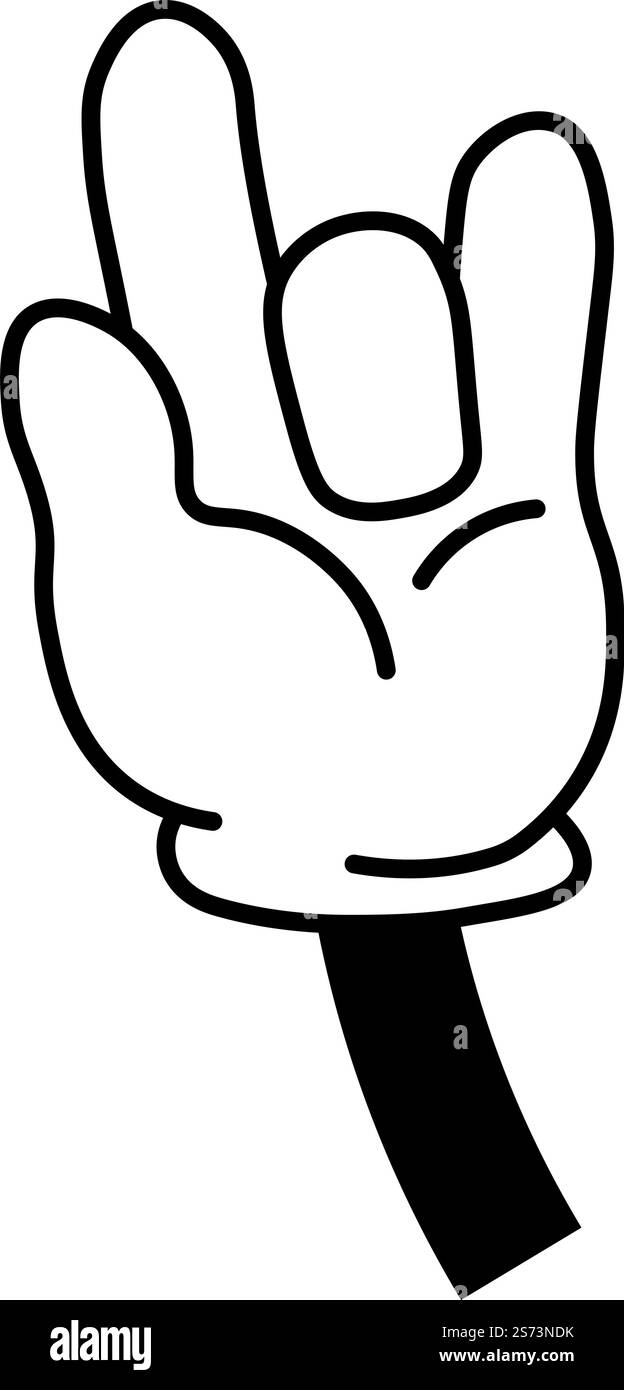 Horn symbol of rock n roll or heavy music. Isolated hand gesture ...