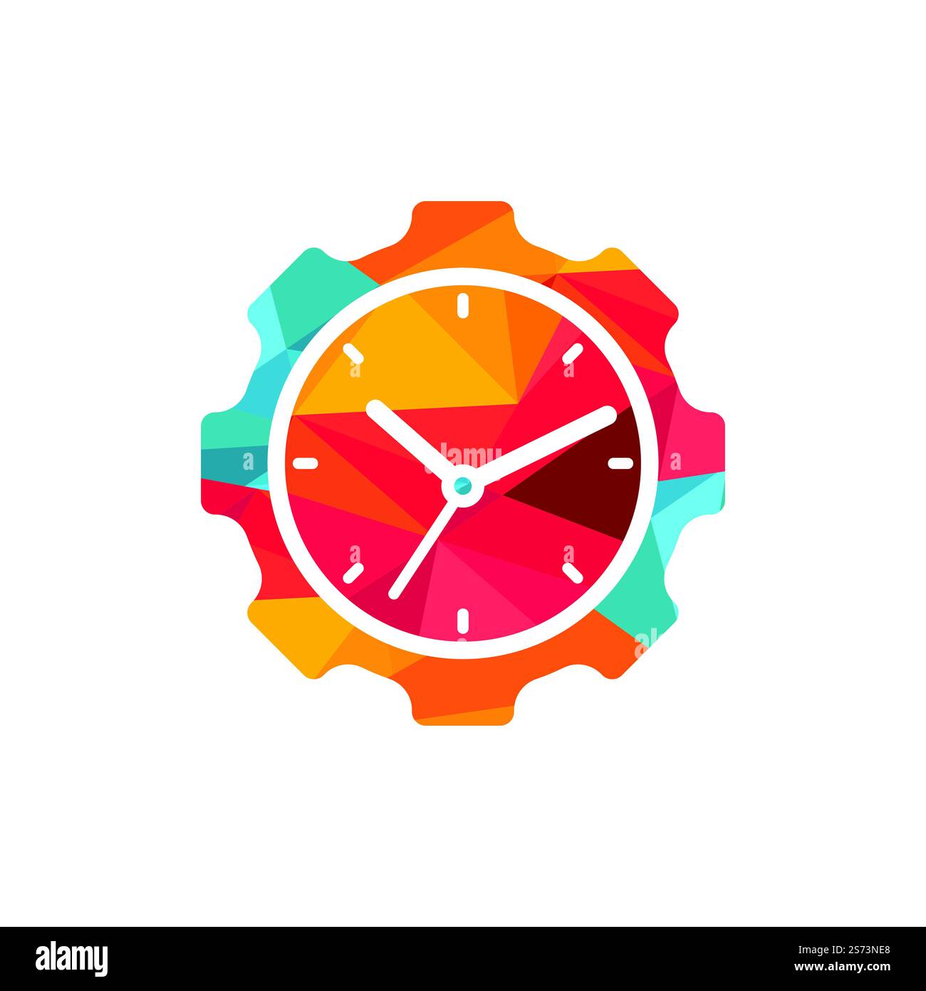 Service time vector logo design. Gear and analog clock icon vector ...