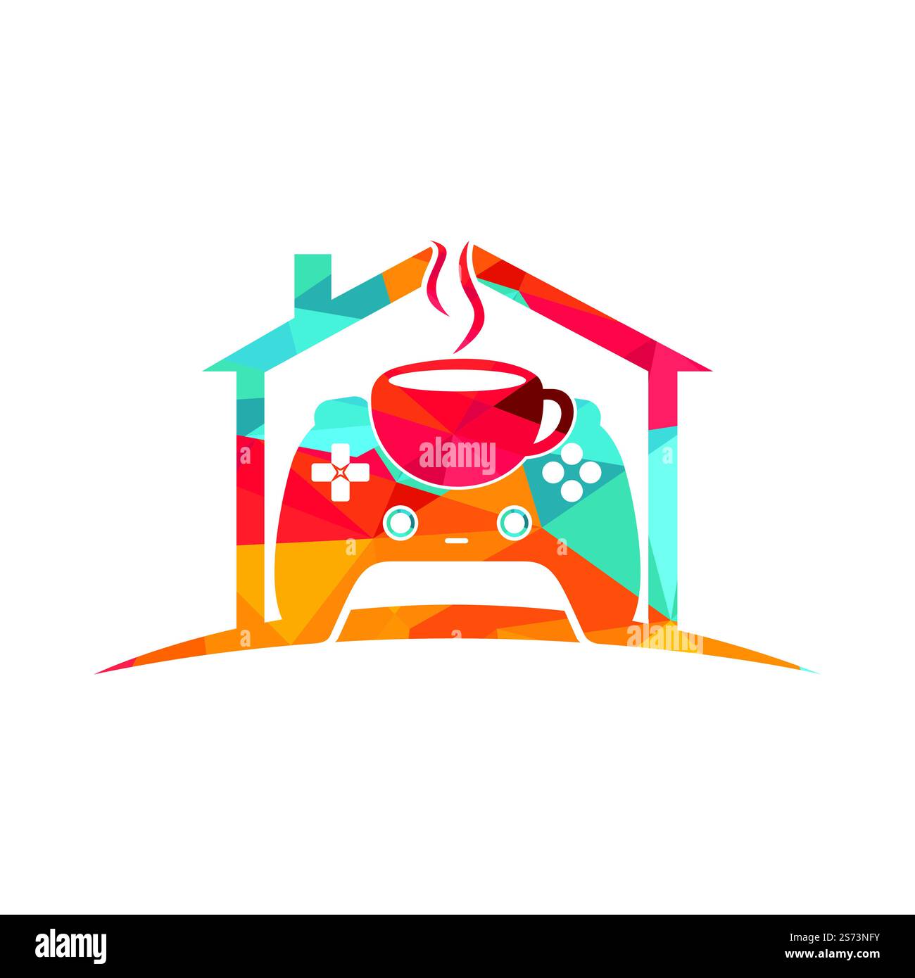 Gamer cafe vector logo design template Stock Vector Image & Art - Alamy