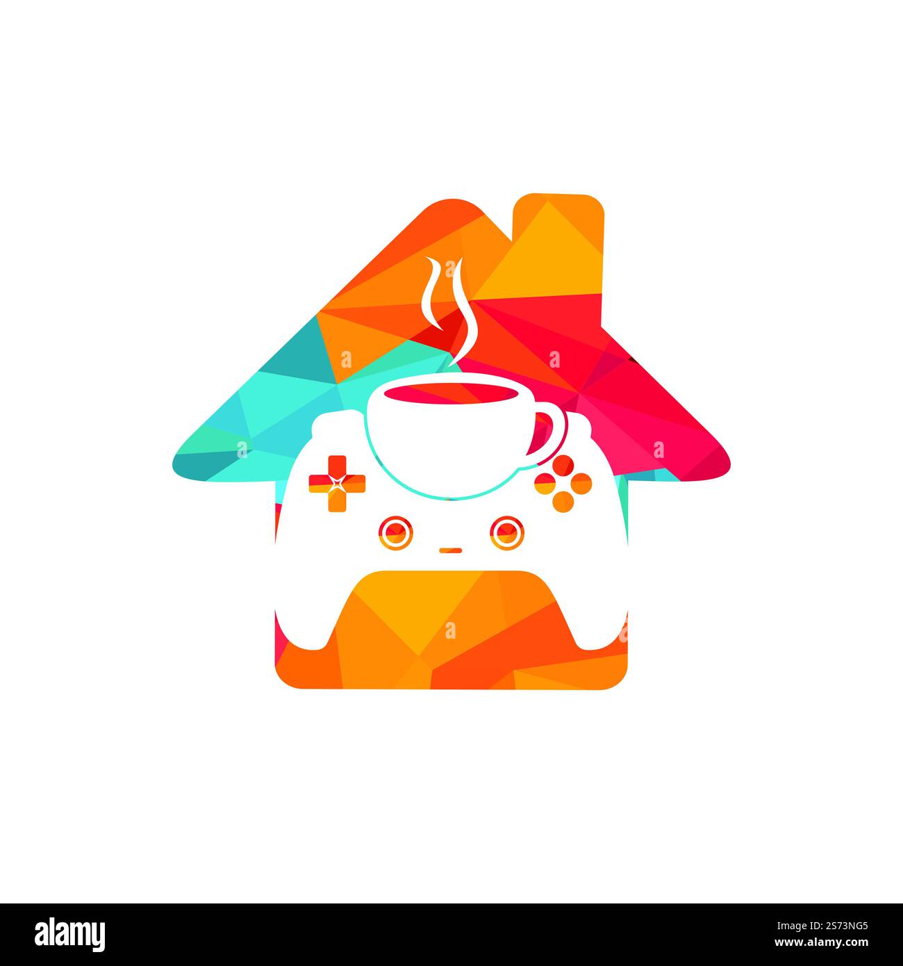 Gamer cafe vector logo design template Stock Vector Image & Art - Alamy