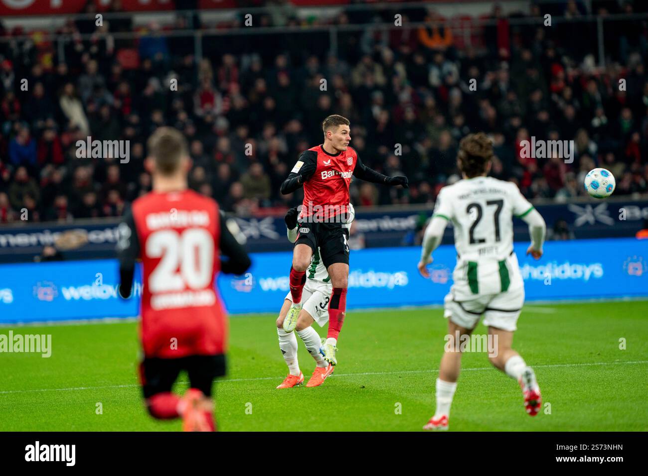 Leverkusen, Deutschland. 18th Jan, 2025. Patrik Schick (Bayer 04 Leverkusen, #14) 18.01.2025 ...