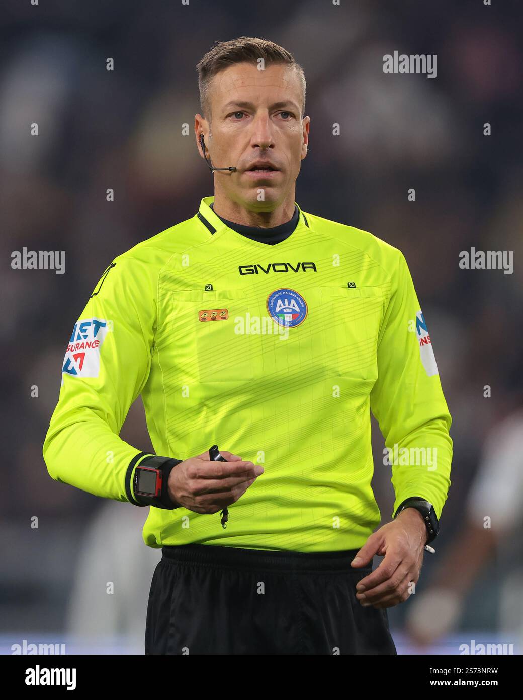 Turin, Italy. 18th Jan, 2025. The Referee Davide Massa looks on during ...