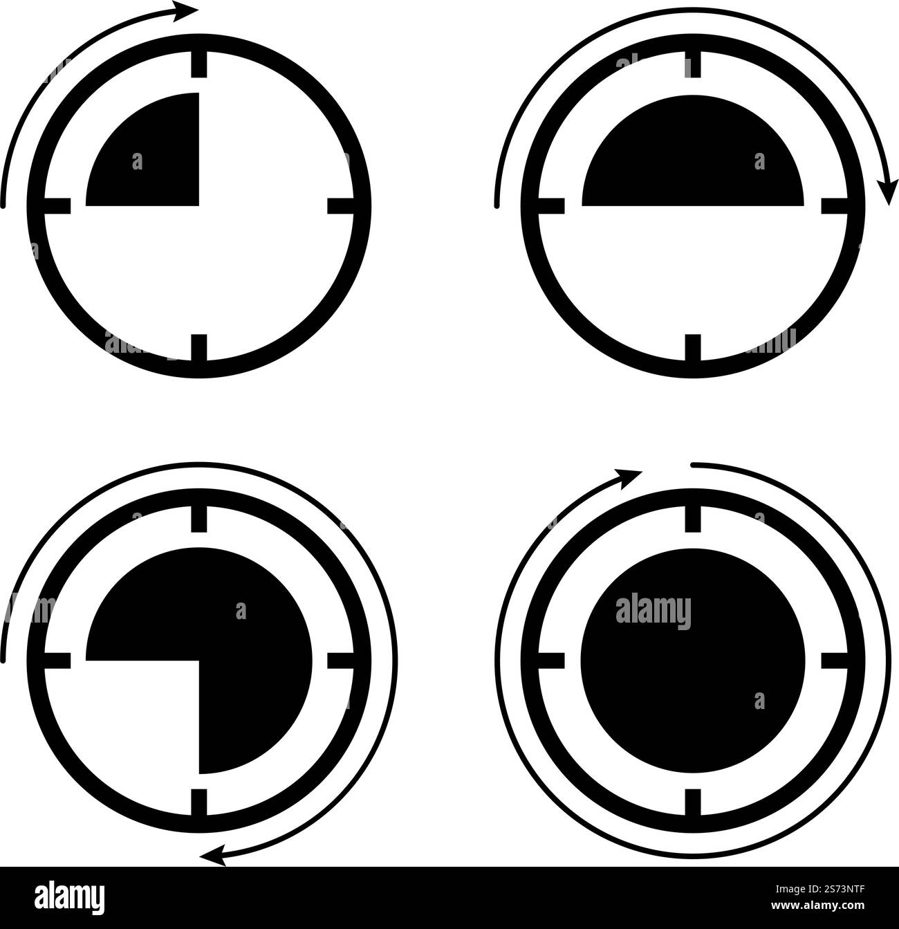 Clock time icon in Black and White Stock Photos & Images - Alamy