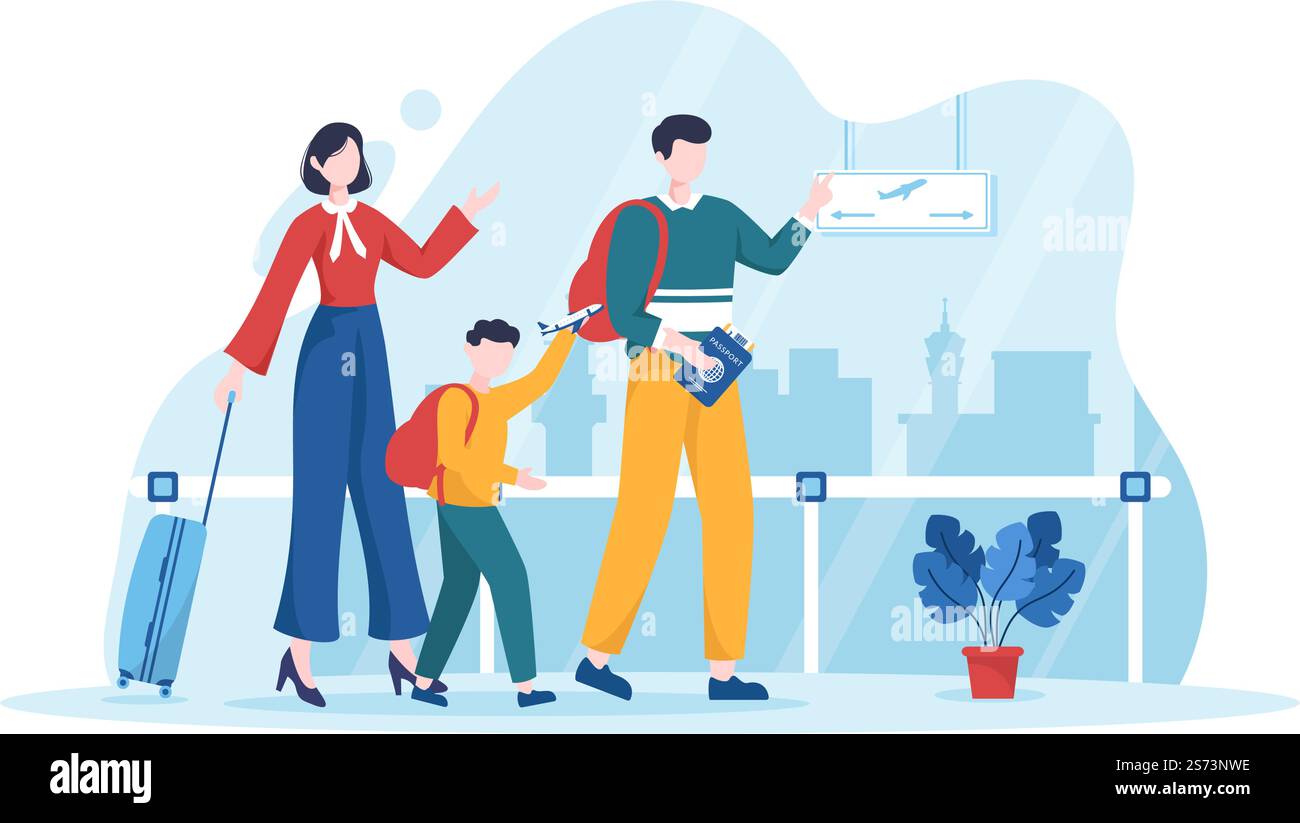 Immigration Template Hand Drawn Cartoon Flat Illustration of Document ...