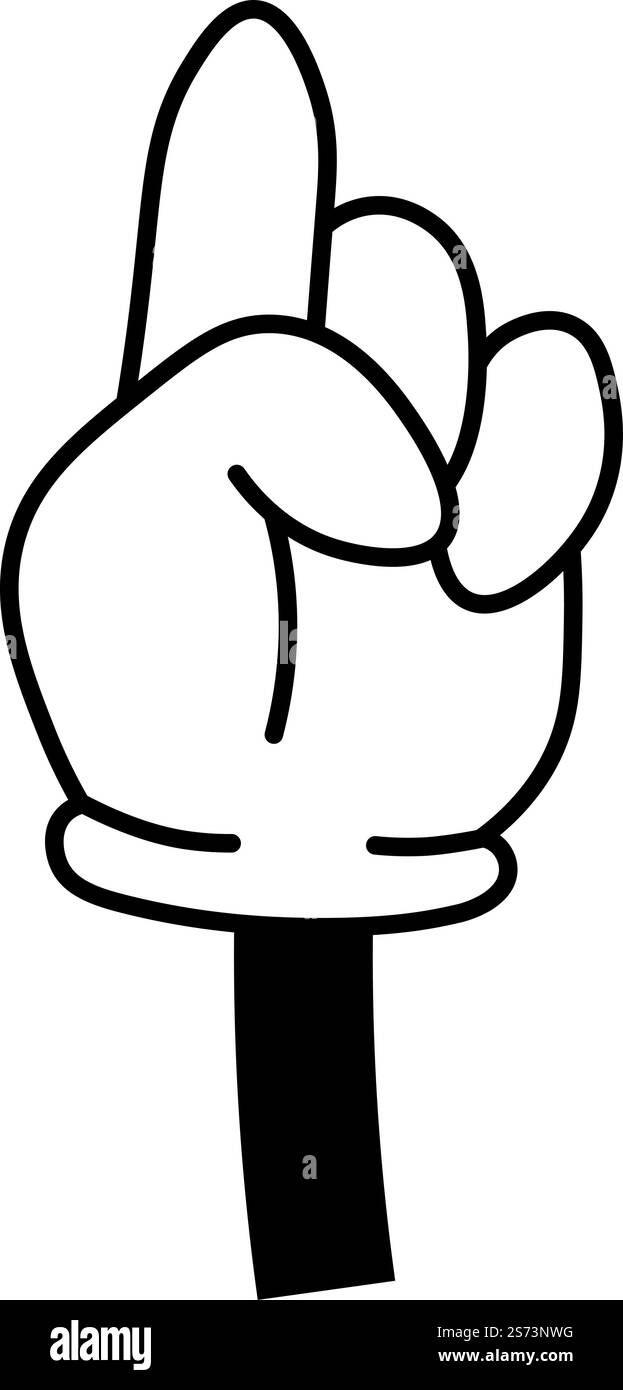 Finger and palm pointing up, isolated hand gesture. Nonverbal ...