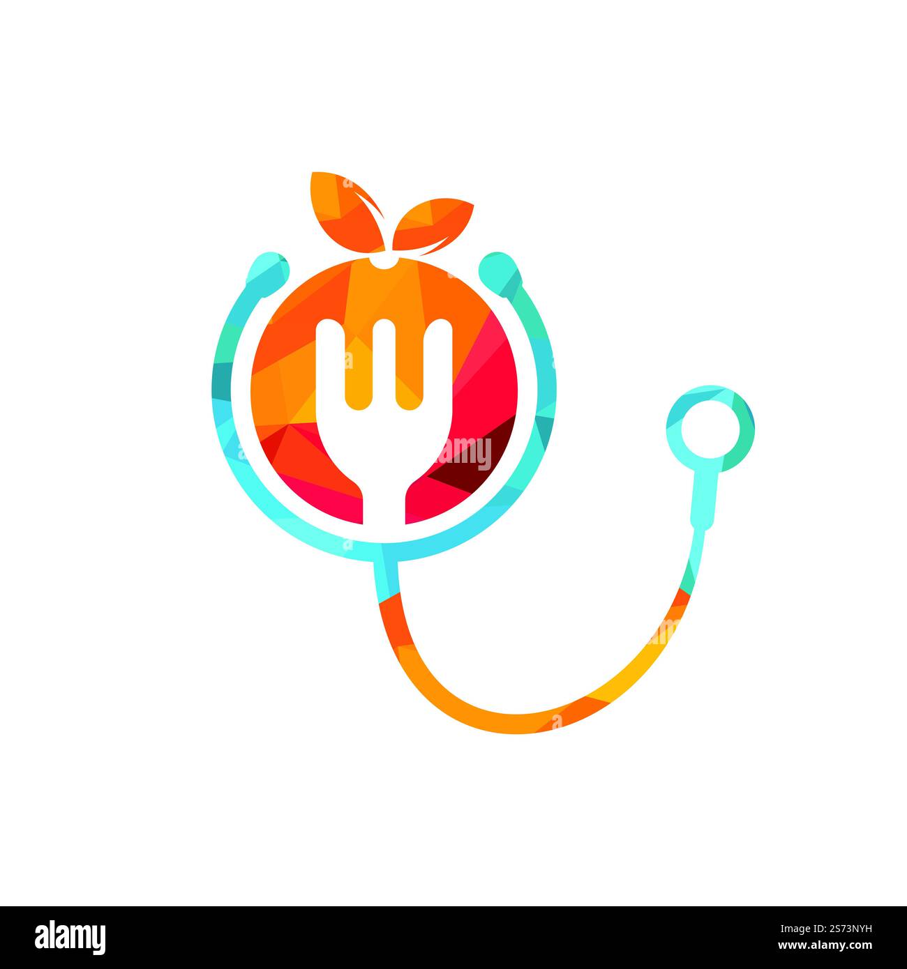 Medical food vector logo design template. Stethoscope and healthy food ...